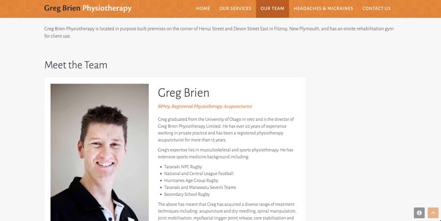 Greg Brien Physiotherapy | About Image